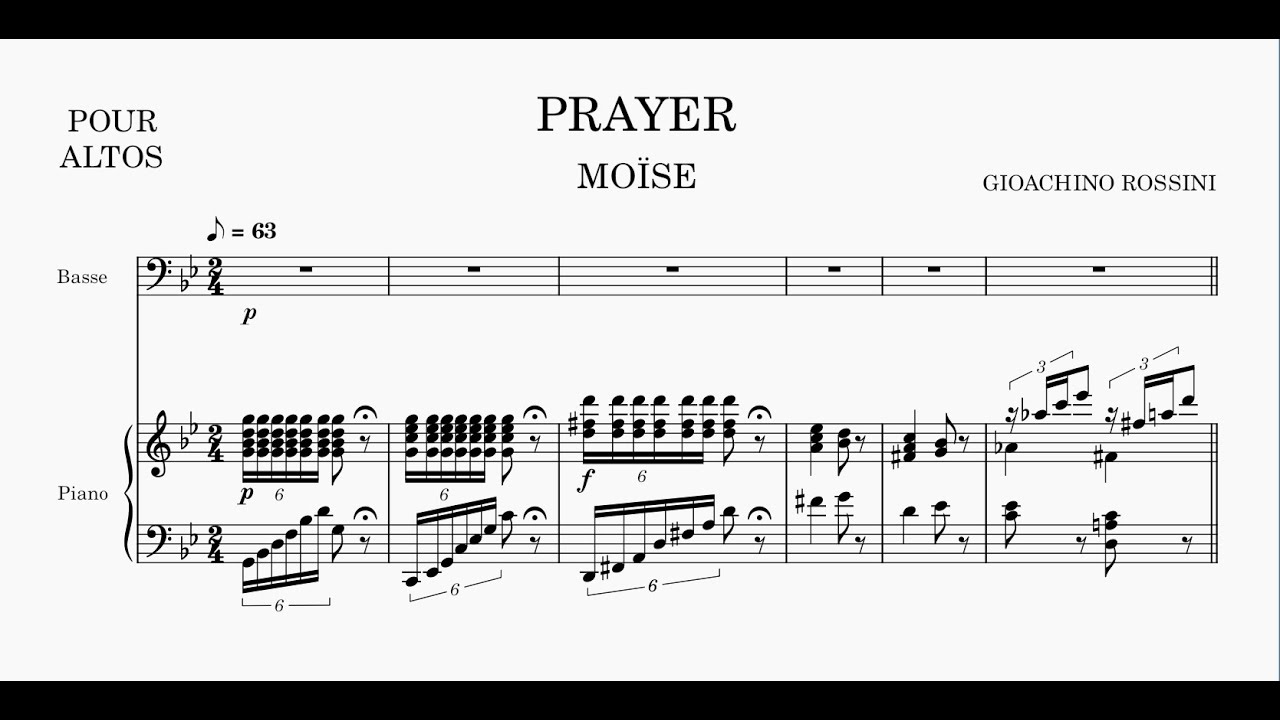 PARTITION - PRAYER DE MOISE - ALTOS - YouTube
