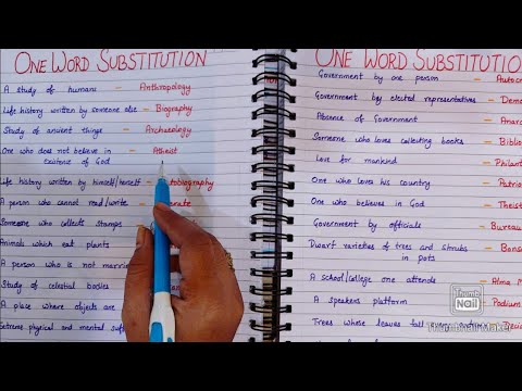 One Word Substitution English|| English Grammar|| One word Substitution ...