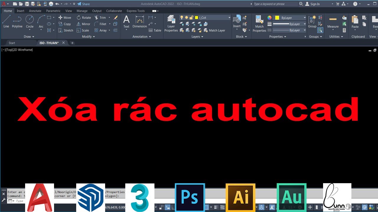 xóa rác trong autocad - YouTube