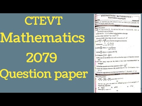 CTEVT || mathematics 2079 question paper 😱|| first(1st) semister/year ...