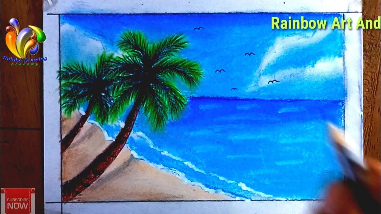How to draw a landscape scenery || সুন্দর দৃশ্য অংকন || Draw beautiful ...