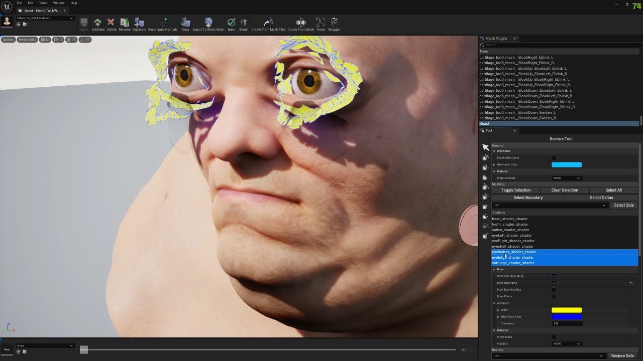 Fix Meta Human Eyes with Relative Restore in Mesh Morpher - YouTube