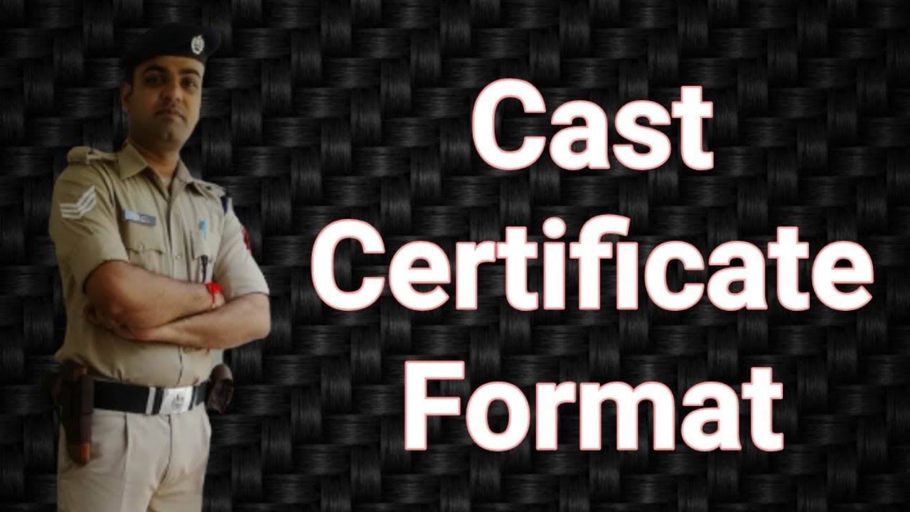 Cast Certificate Format - YouTube