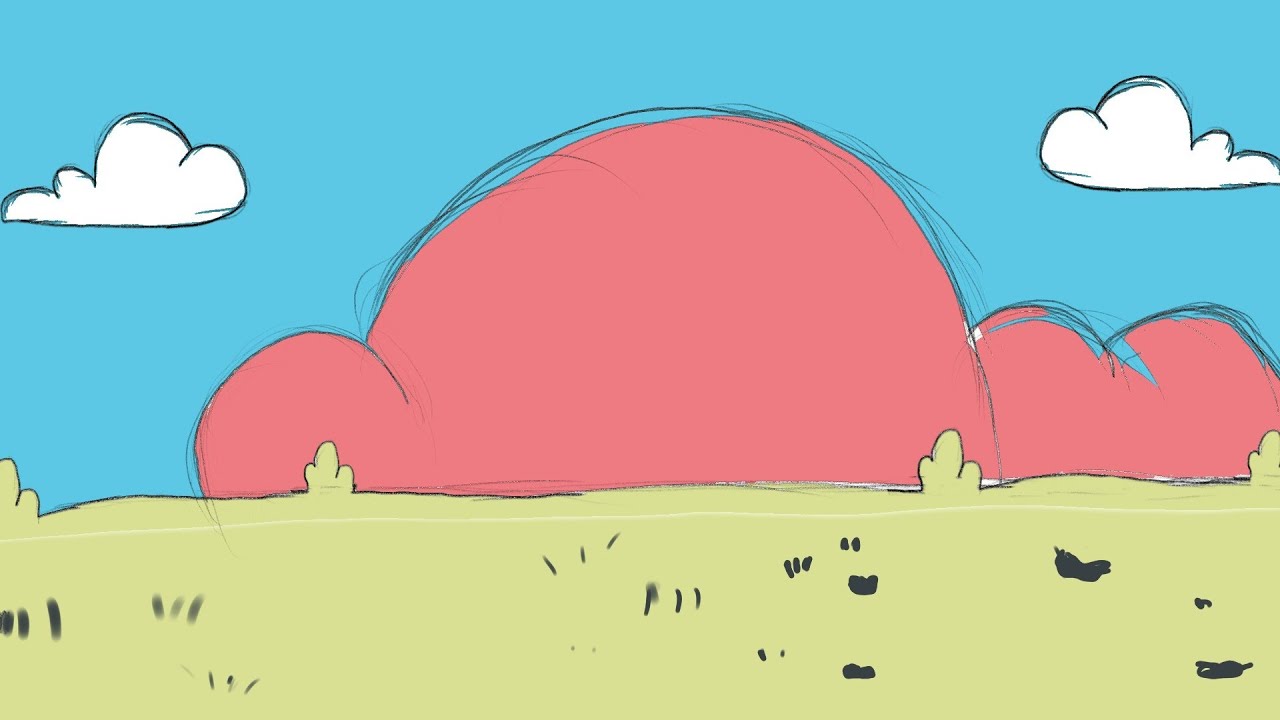 2d drawing of landscape | Calming drawing process - YouTube