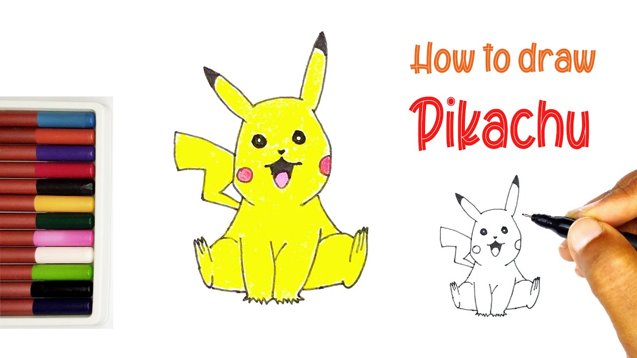 How to Draw Pikachu Step-by-Step | Cartoon Characters Drawing | 4K # ...