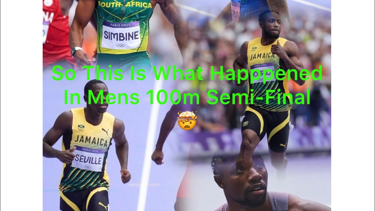 Men 100m Paris Olympics Semifinal Crazy Races Kishane Thompsom/Oblique ...