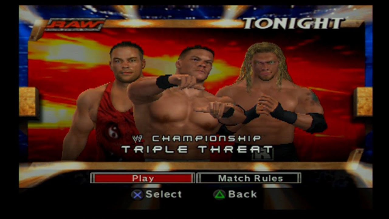 Rob Van Dam vs John Cena vs Edge (WWE title) - WWE SVR 2007 (PS2) - YouTube