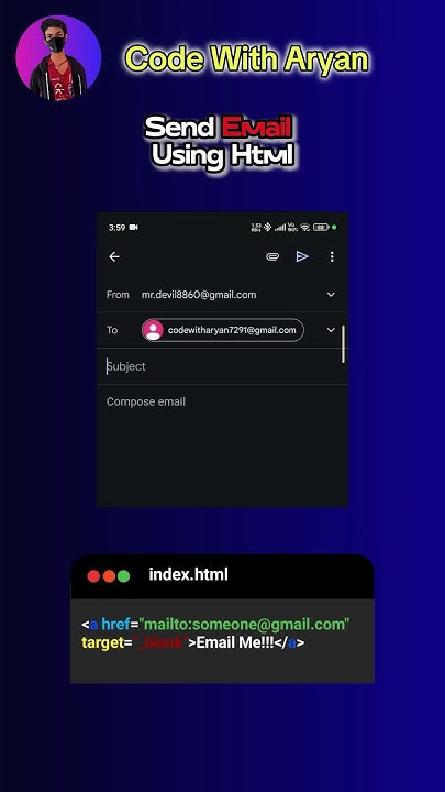 Send Email Using Html Html5 Html Coding Programming Webdevelopment Webdesign New