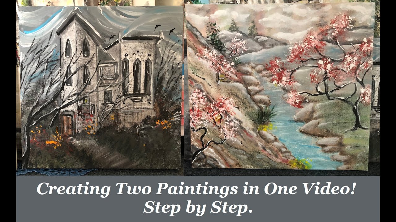 One Video, Two Paintings Step by Step - YouTube
