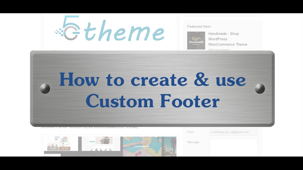How To Create and Use Custom Footer on ORION theme - YouTube
