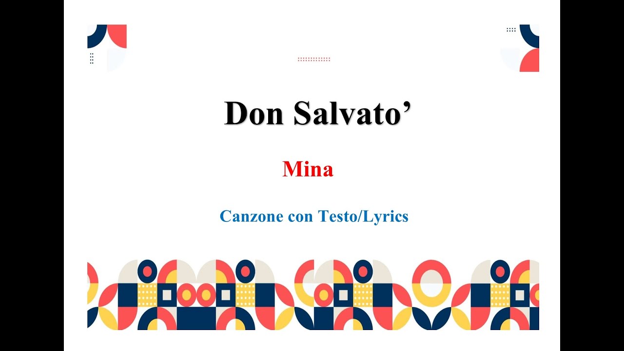 Mina Don Salvato' Testo Lyrics - YouTube