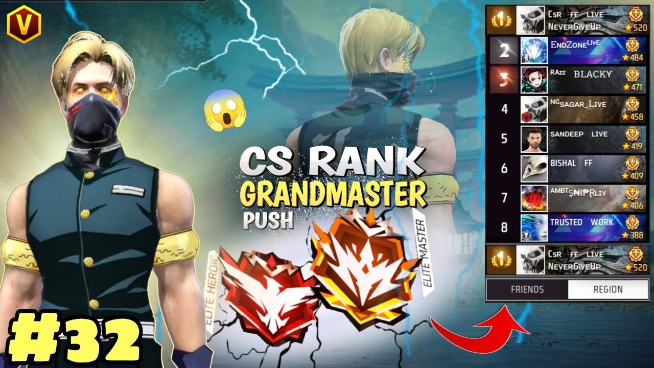 CSR FF Cs Rank Push Grandmaster #freefire Gold To Master #32 👑👑 - YouTube