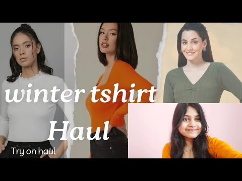 *Best* Full Sleeves T-shirt Haul | Winter wear t-shirt haul | DIPTI ...