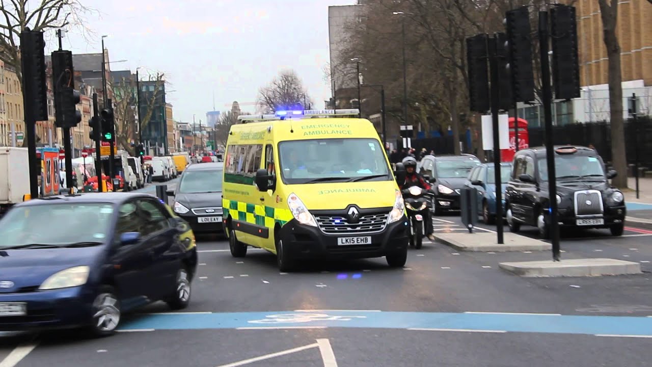 Falck First Response Emergency ambulance responding to a call near ...