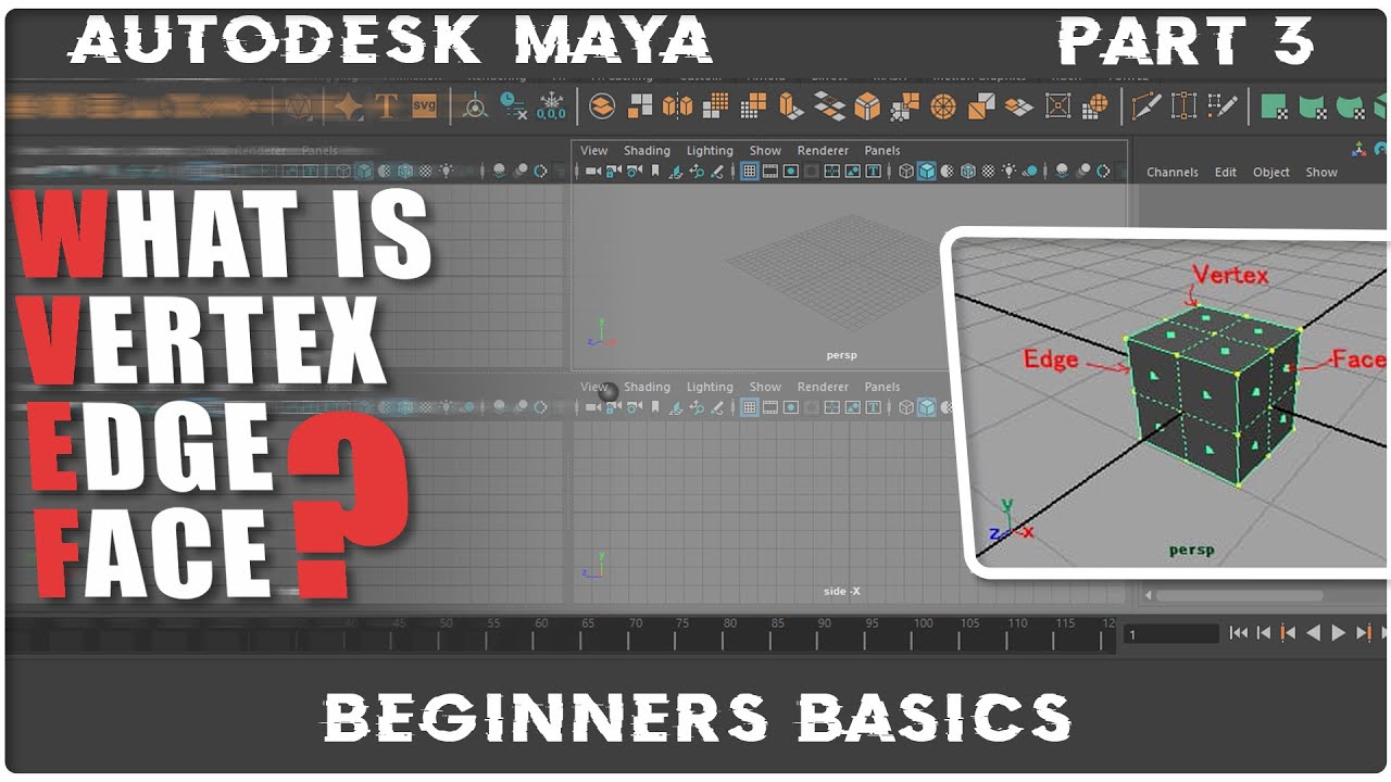 MAYA BASICS | VERTEX | EDGE | FACE PART3 - YouTube