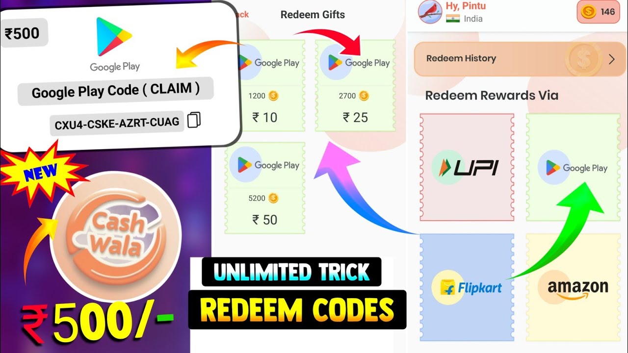 Cash Wala App | Free Redeem Code | Free Redeem Code App | Free Google ...