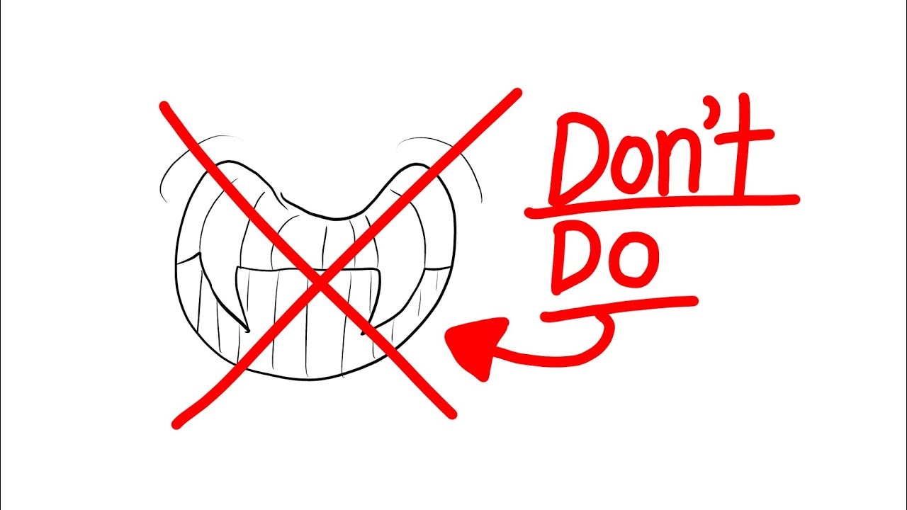 How to draw a set of easy but effective vampire fangs - YouTube