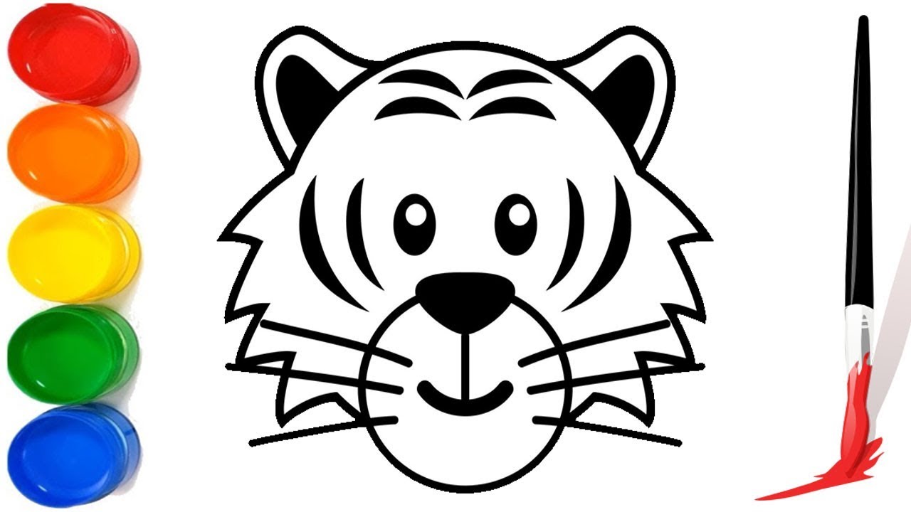 How to Draw a Kids Tiger step by step for children | Drawing and ...