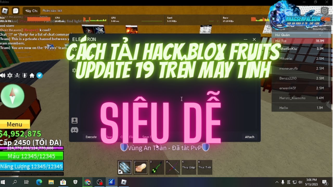 Hướng Dẫn Tải Hack Blox Fruits Update 19 Trên Máy Tính | Roblox - YouTube