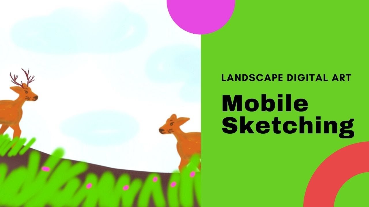 How to draw Simple landscape digital art - Huion sketch #Karthik_Art # ...