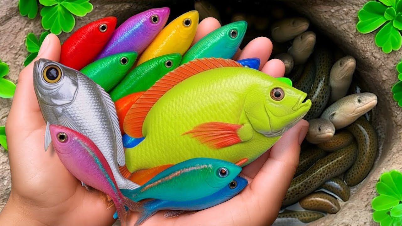 Catching Beautiful Fish in Colorful eeg: Platy fish, Koi Fish, Pencil ...