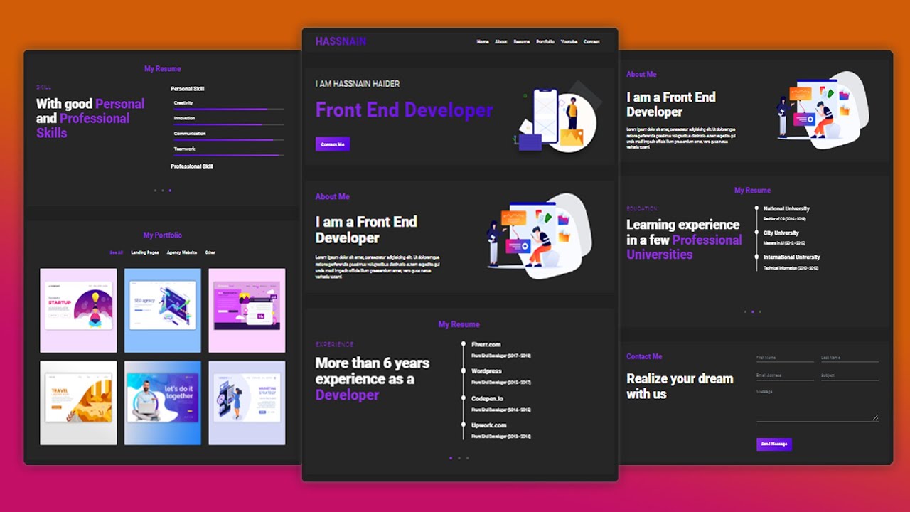 Build Responsive Personal Portfolio Website Using HTML CSS JS ... Build Responsive Personal Portfolio Website Using HTML CSS JS ...