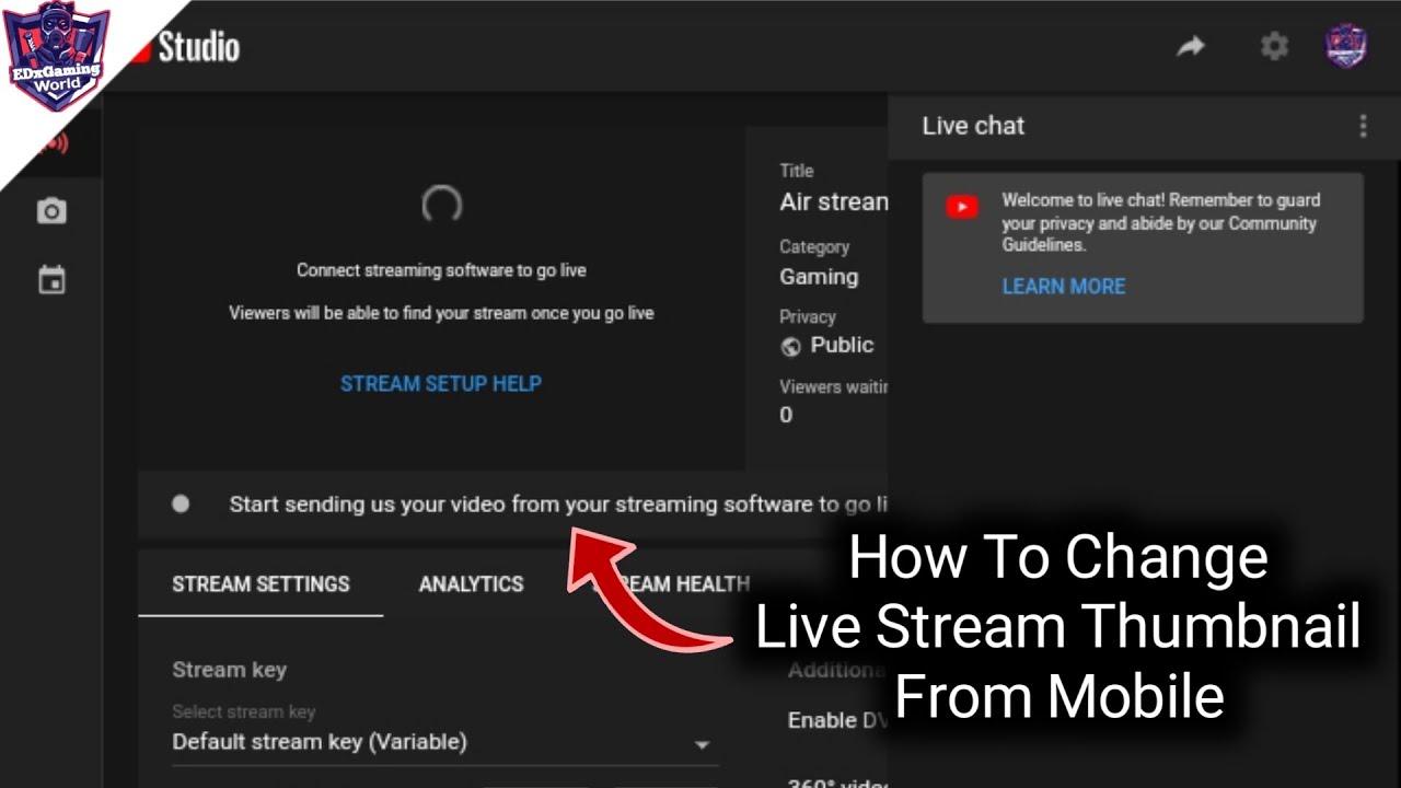 How To Change YouTube LIVE Stream Thumbnail From Mobile?? - YouTube