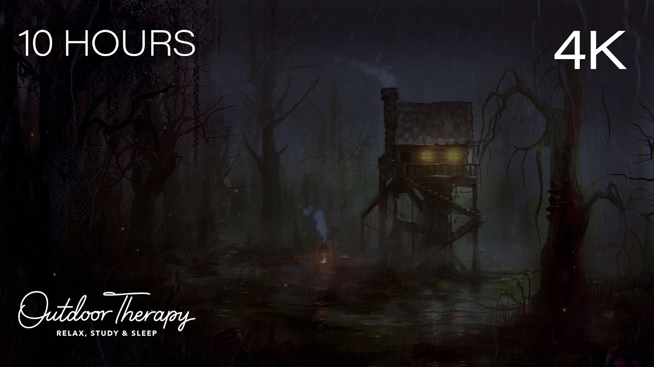 Stormy Halloween Swamp Ambience | Thunder & Rain with Spooky Ambient ...