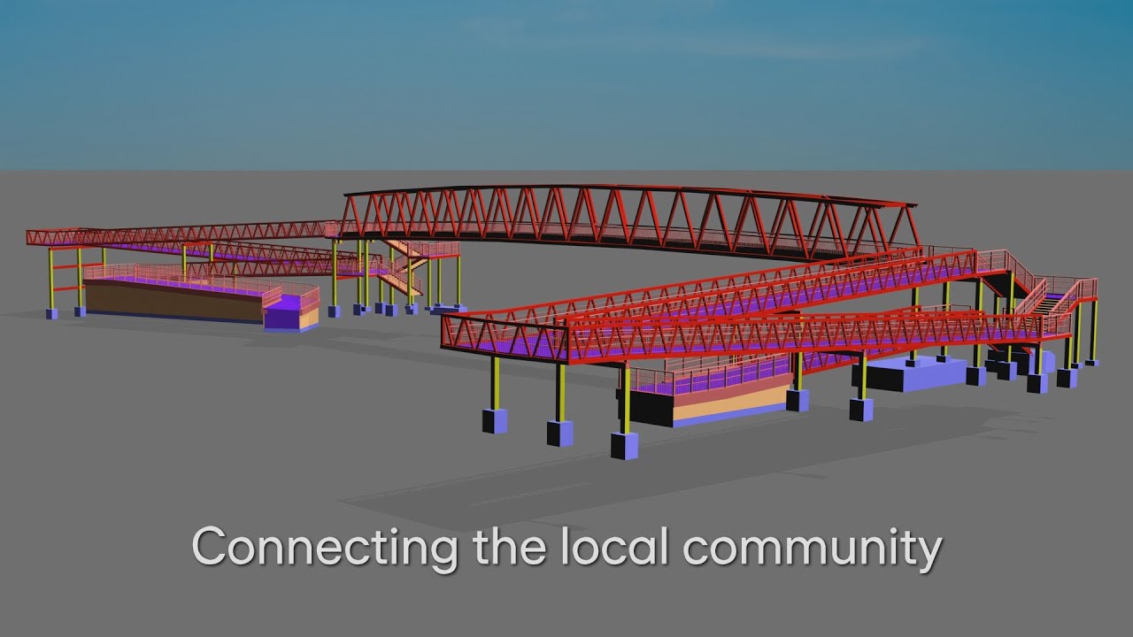 A45 Pedestrian Footbridge - YouTube