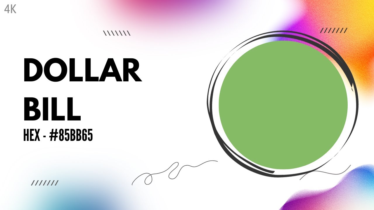 1 Hour of 4K Relaxing Dollar bill color - Color for Meditation ...