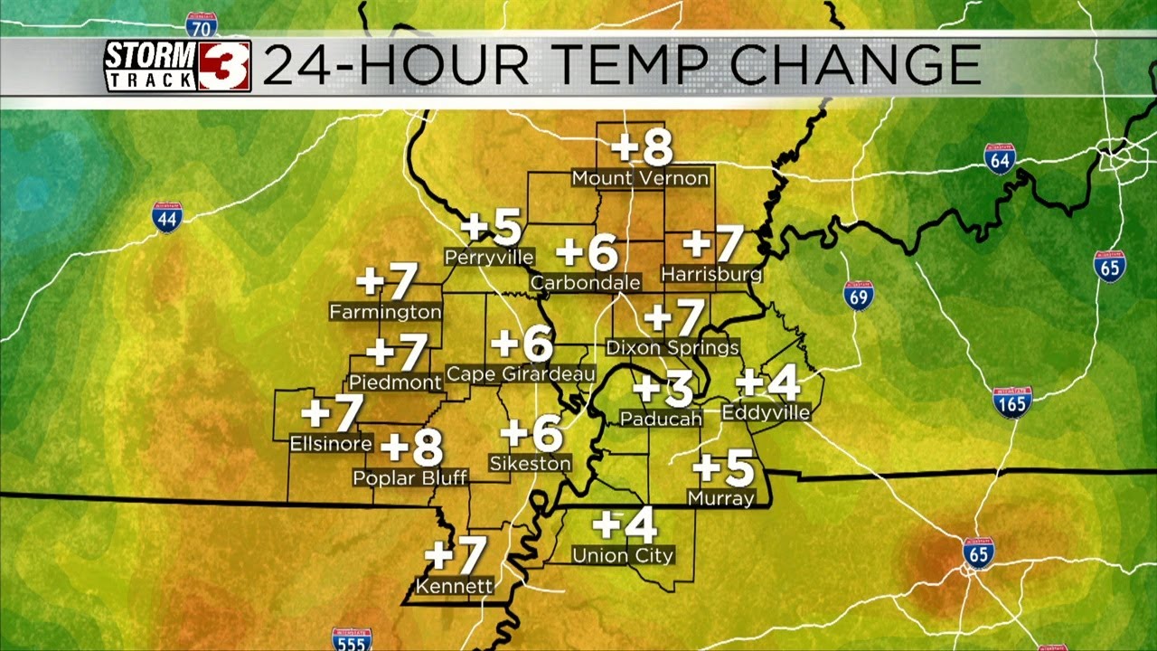 Temperatures up several degrees in 24 hours - YouTube
