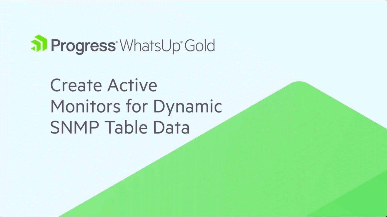 WhatsUp Gold SNMP Table Active Monitor - YouTube
