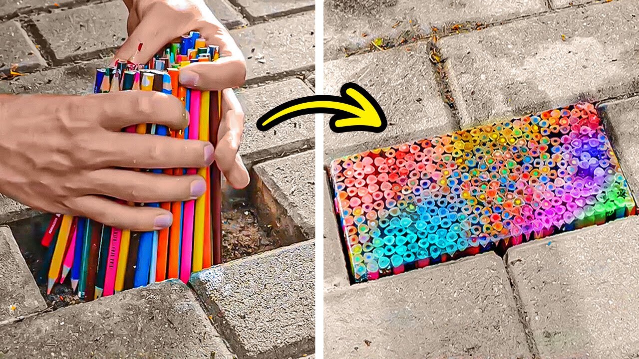 Art-Repairing Of Broken Sidewalk - YouTube