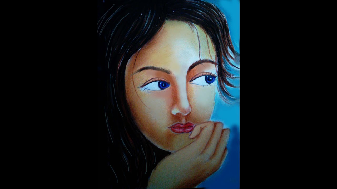 female face painting with soft pastel - YouTube