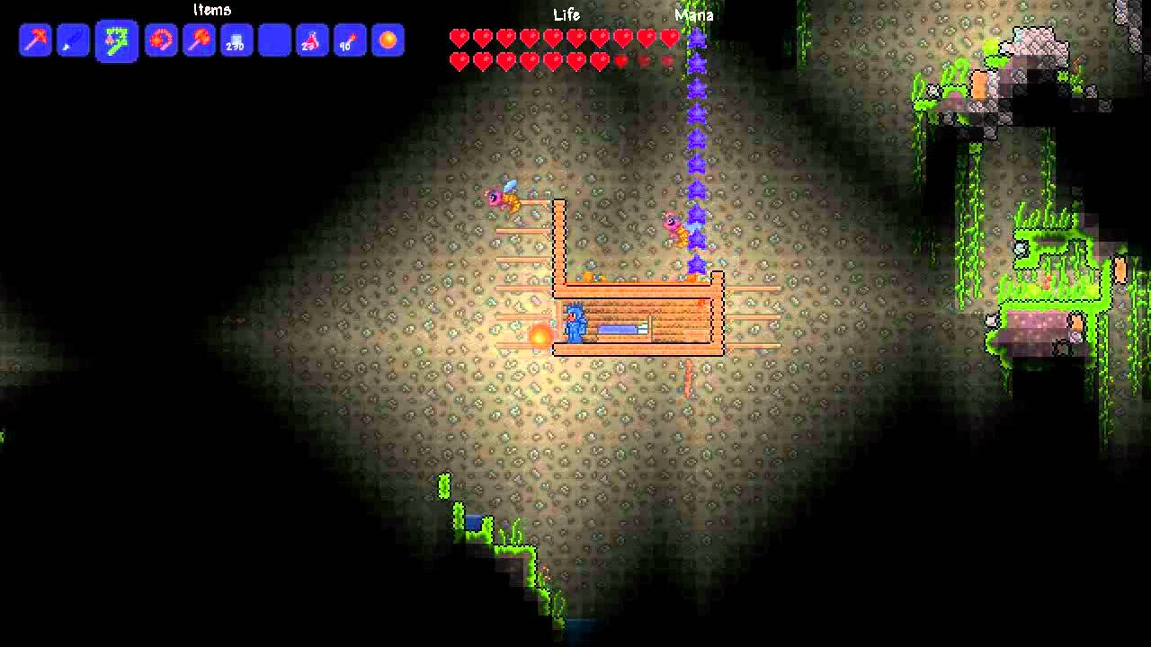 Terraria: Ultimate flying mob farming (Hornets, Harpy, Demon Eyes ...