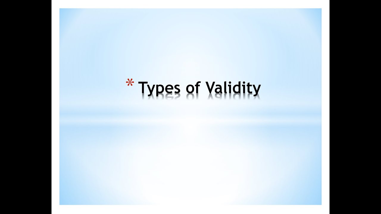 12 Types of Validity - YouTube