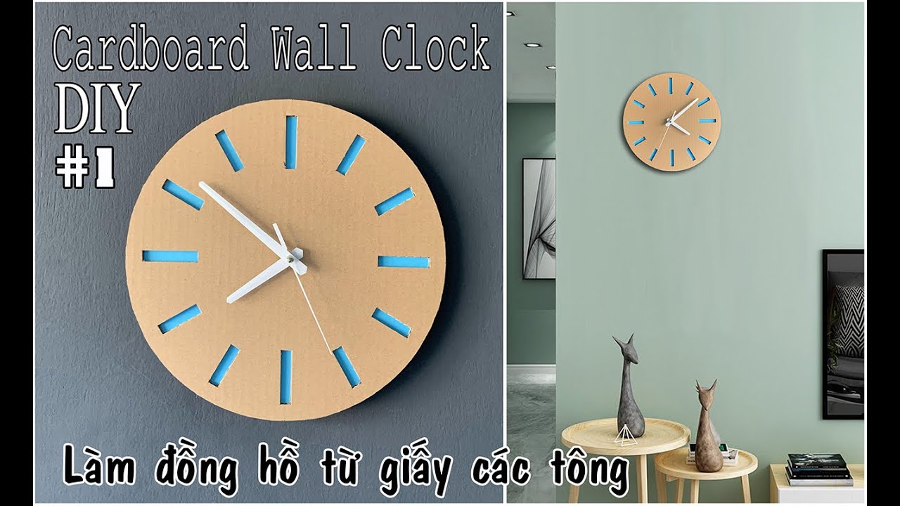 Cardboard Wall Clock | DIY | Làm đồng hồ từ giấy carton | #1 - YouTube