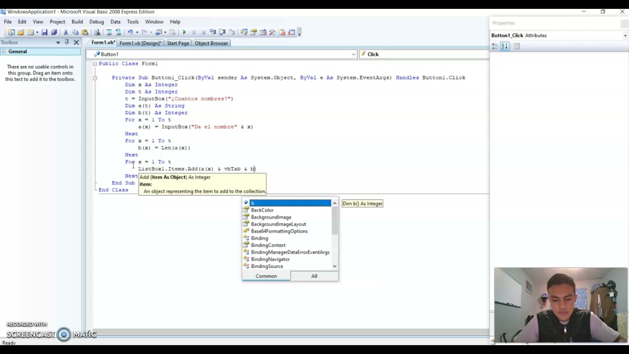 Arreglos visual basic - YouTube