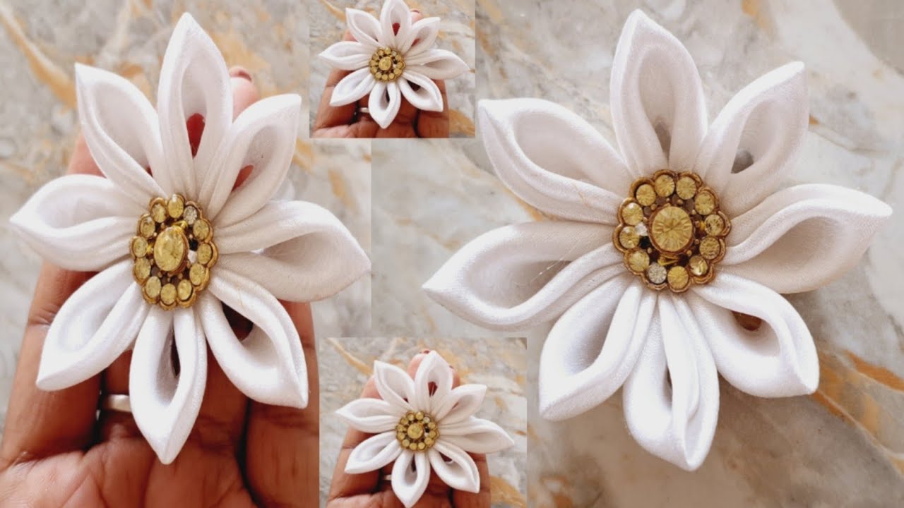 Super Easy Febric Flower Making at Home || Cloth flower making || DIY ...