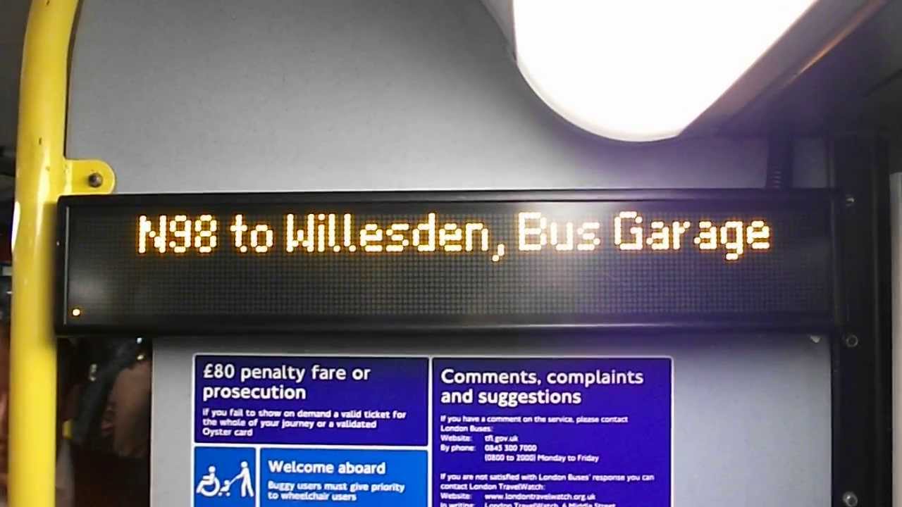 N98 to Willesden, Bus Garage (Short Journey) - YouTube