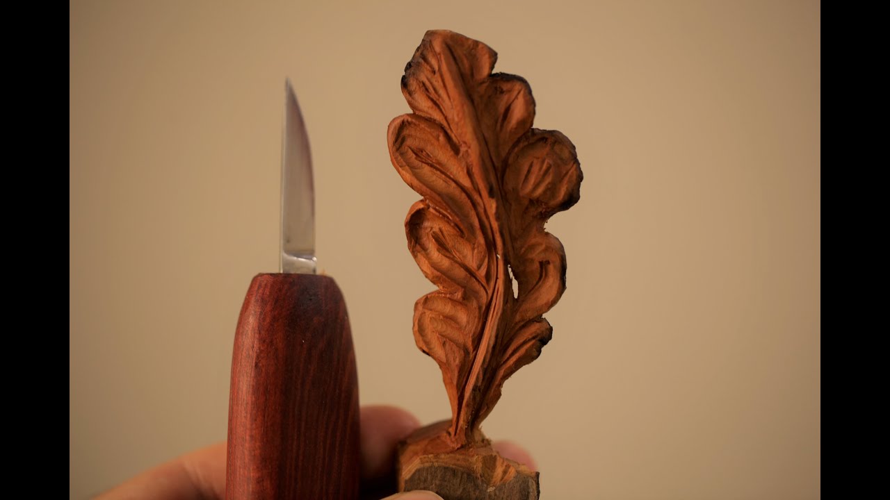 Woodcarving an Oak Leaf - YouTube