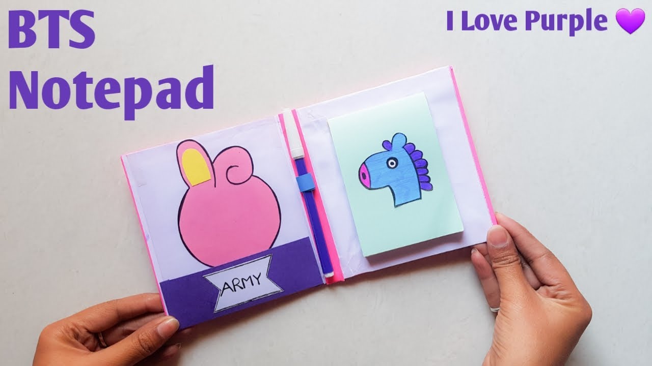 [Day -7] How To Make BTS Notepad | BTS Paper Crafts ...