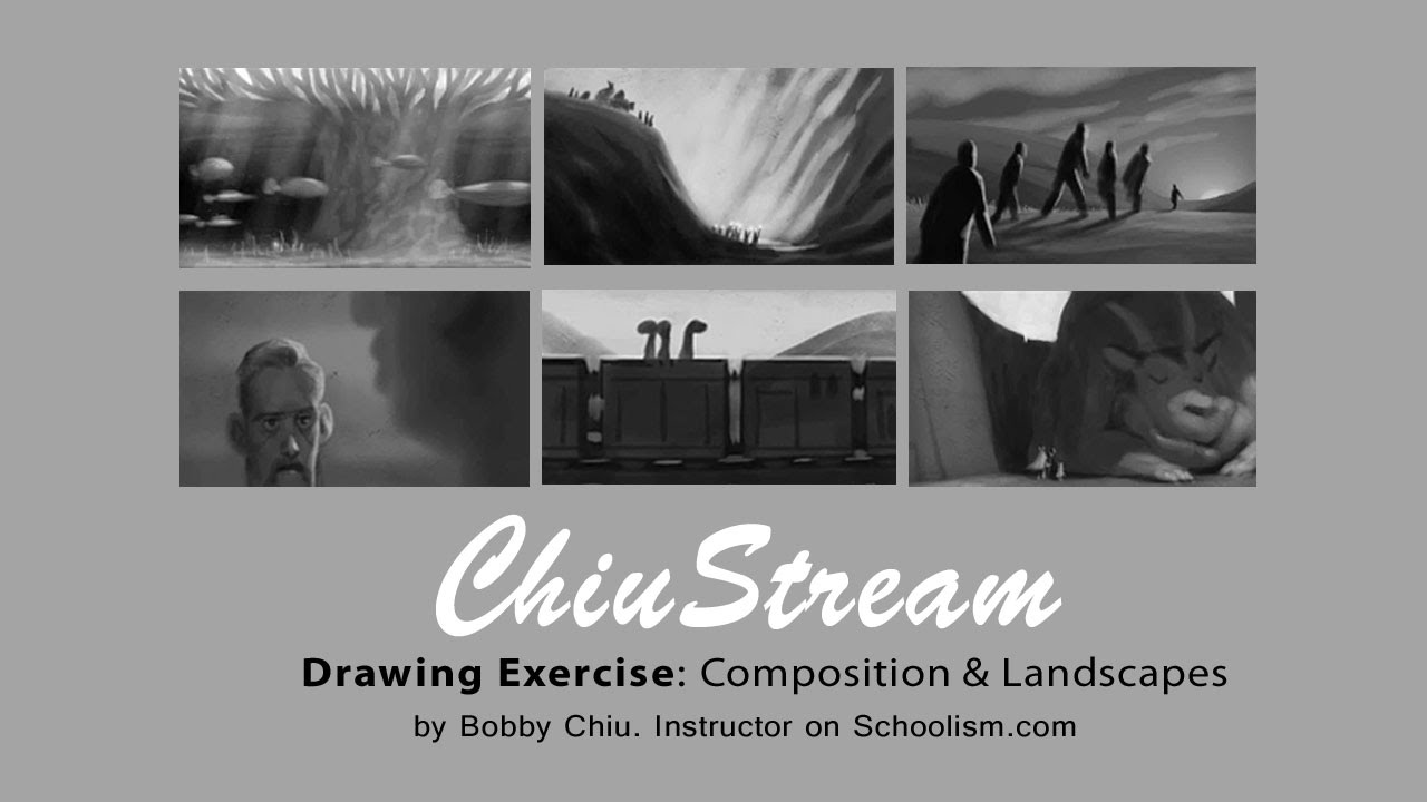 Drawing Exercise with Composition and Landscape - YouTube