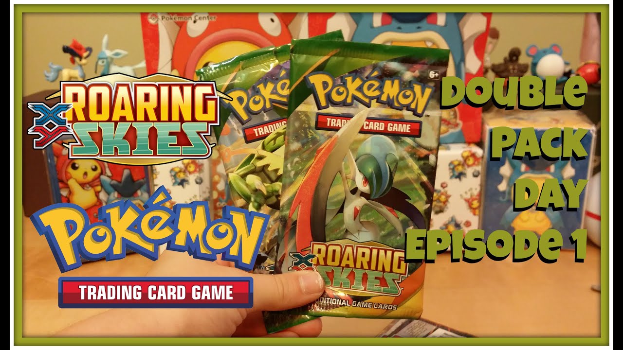 Pokemon Double Pack Day! Roaring Skies Booster Pack Opening - YouTube