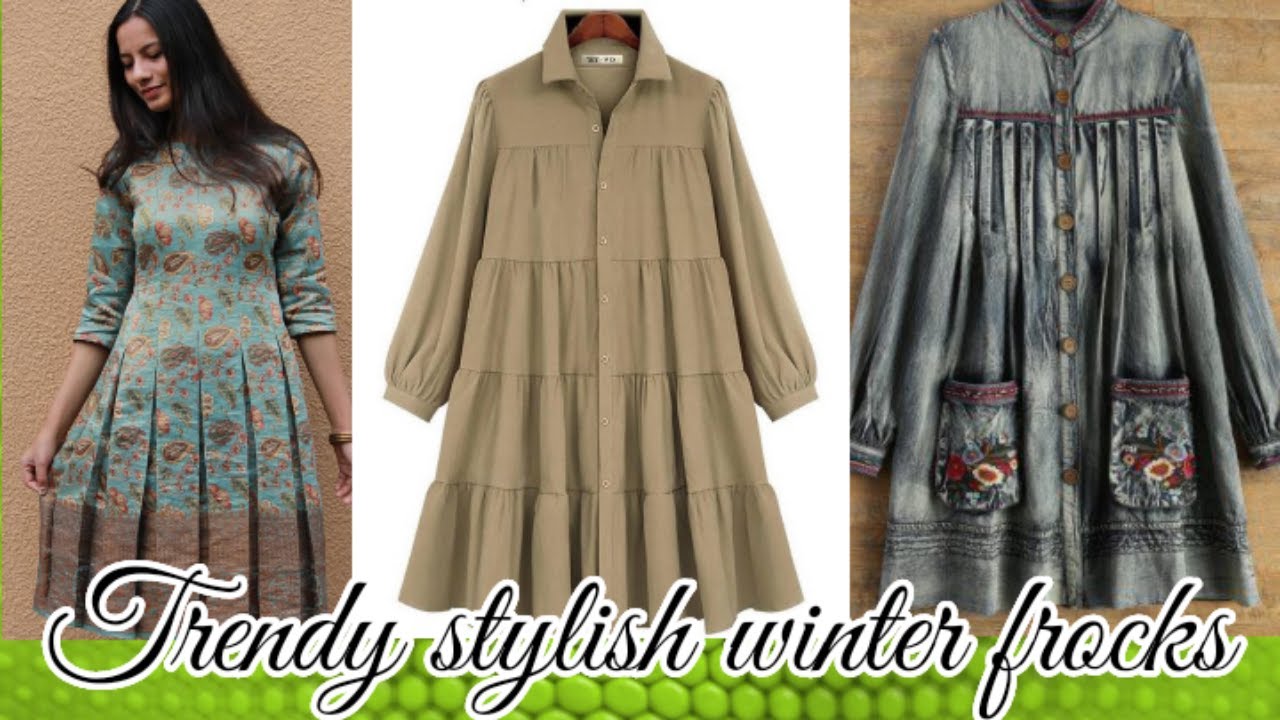 Most stylish trenday winter frocks design ideas for girls - YouTube