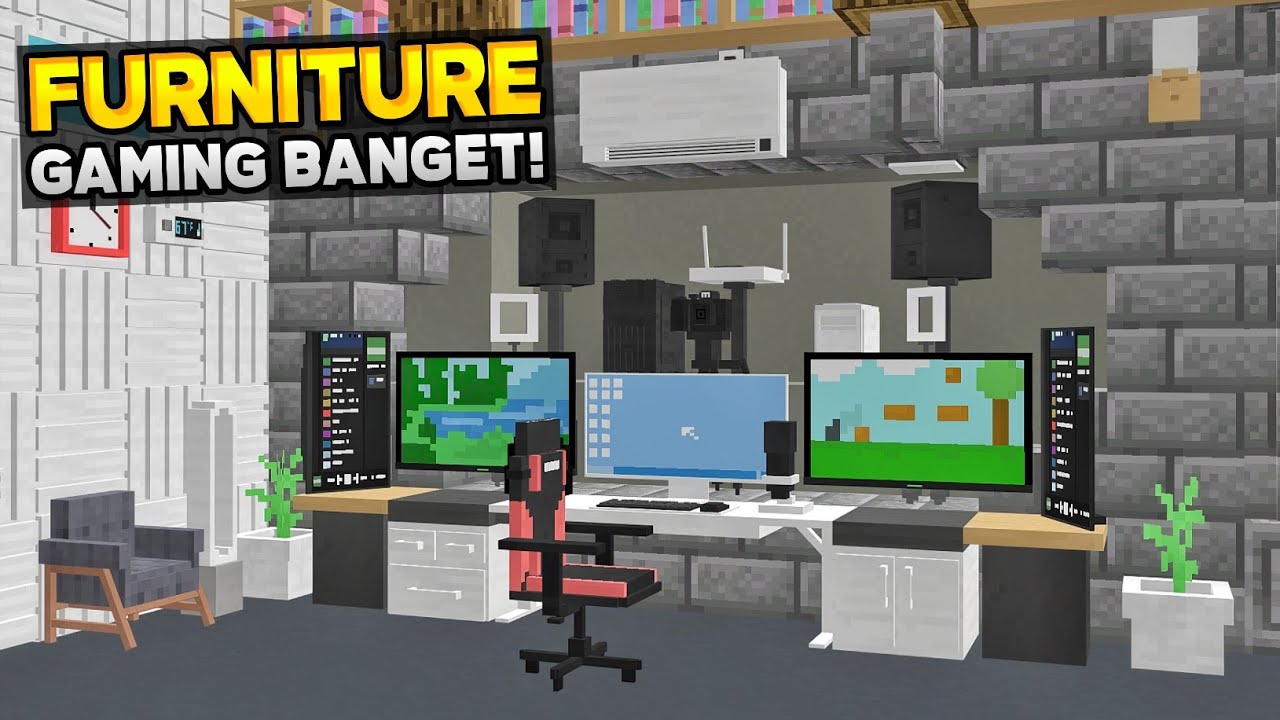 ADDON INI BISA BIKIN GAMING ROOM MODERN DI MINECRAFT... - YouTube
