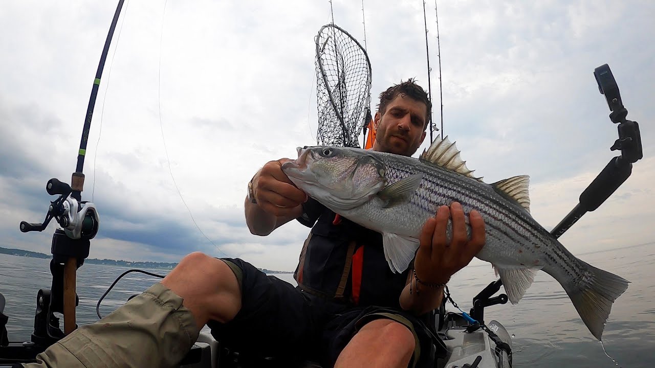 Striped Bass + Porgy (Catch & Cook) Kayak Fishing LIS - YouTube
