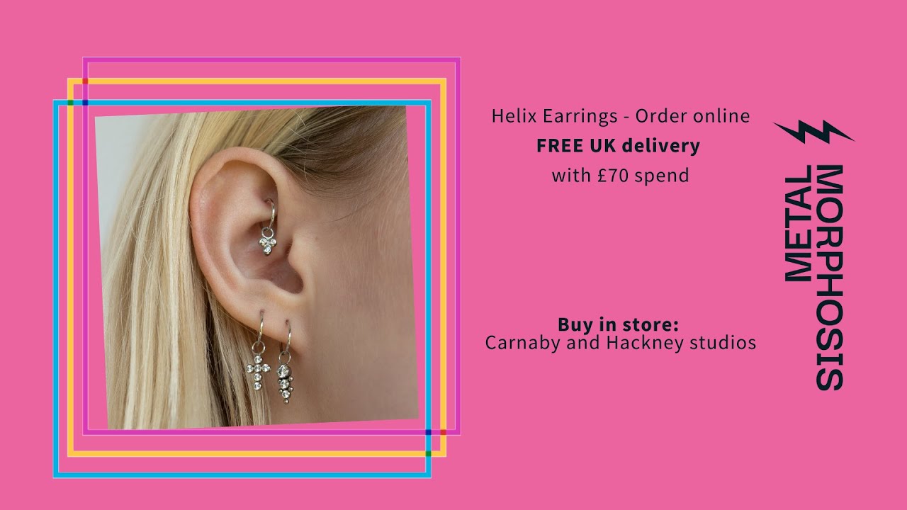 London Piercing - Helix Earrings - Ear Cartilage Pierced, Professional ...