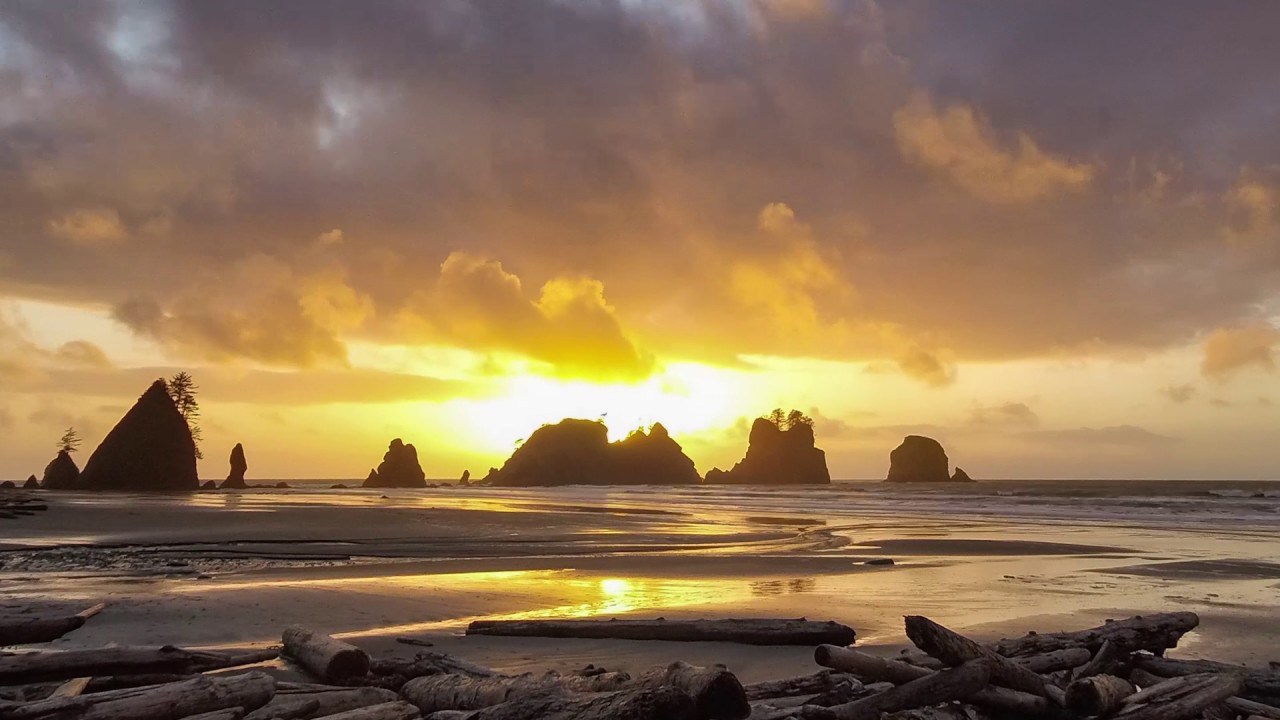 Shi Shi Beach Sunset Time Lapse - YouTube