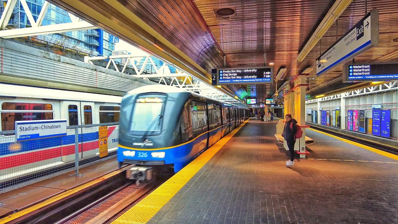Vancouver Ride - SkyTrain Expo Line, Stadium-Chinatown to Metrotown Station - YouTube